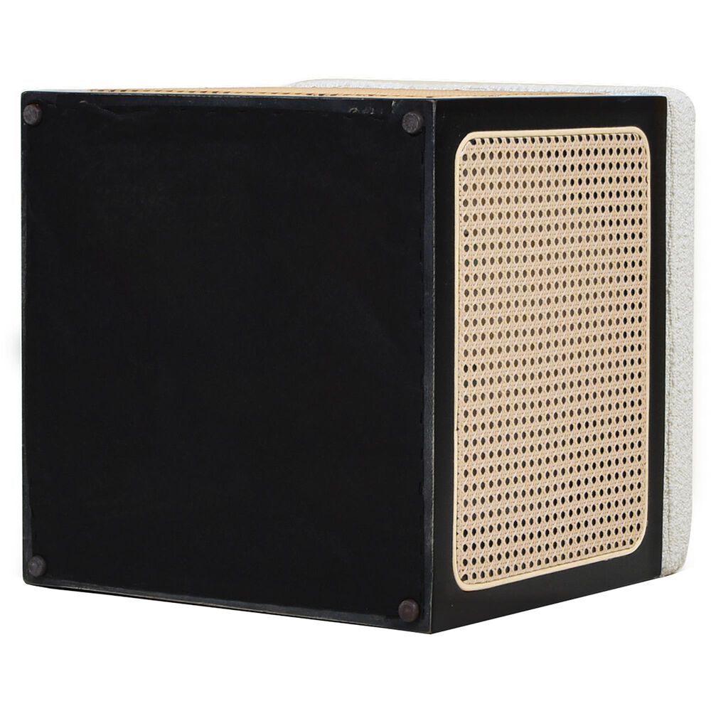 Jennifer Taylor Home Nina Cube Ottoman in Ivory White | NFM