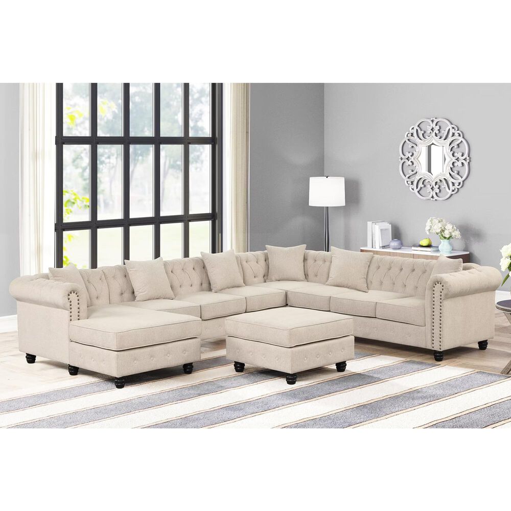 Beige Sectional Sofa With Chaise | Cabinets Matttroy