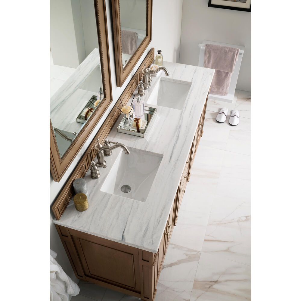 James Martin Bristol 72" Double Bathroom Vanity in Whitewashed Walnut ...