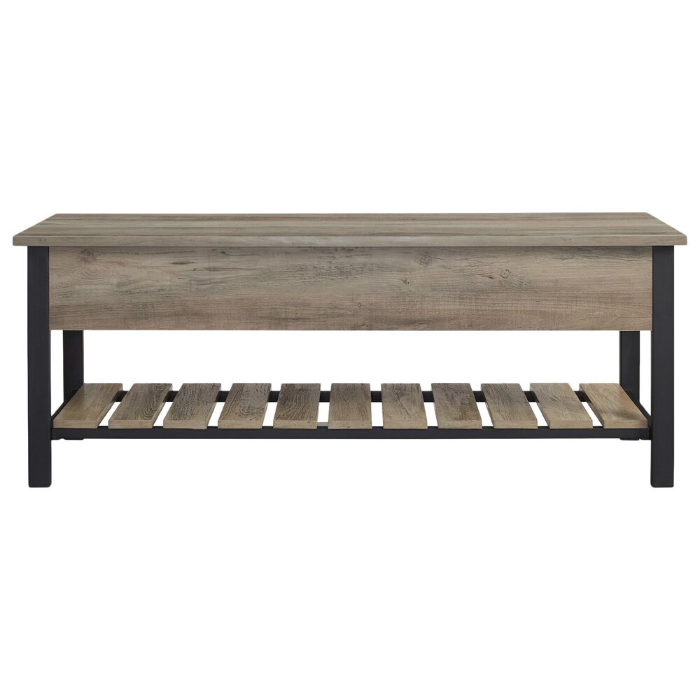 Walker Edison 48 Storage Bench With Shoe Shelf In Grey Wash Nebraska