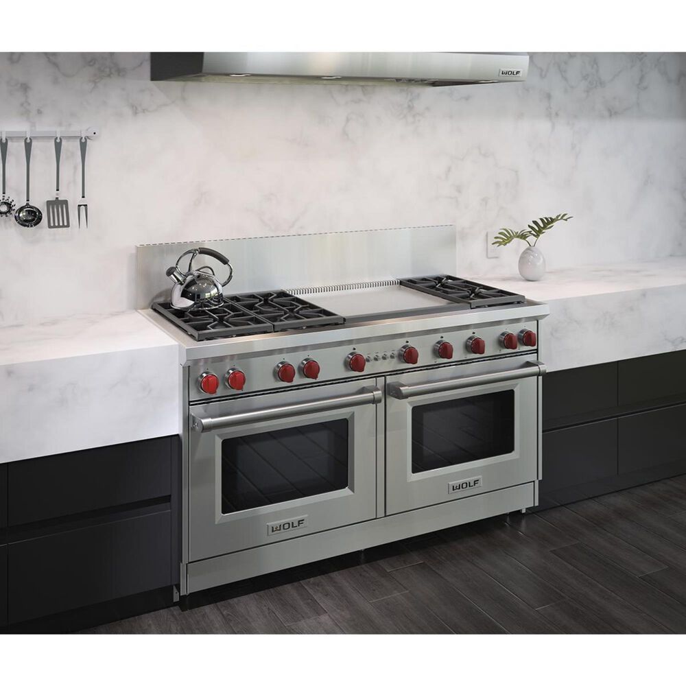 Wolf 60" Professional Gas Range w/Double Griddle | Nebraska Furniture Mart