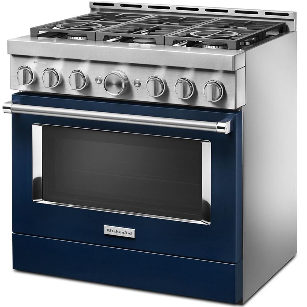 KitchenAid 36" Slide-In Gas True Convection Range with Self-Cleaning in ...