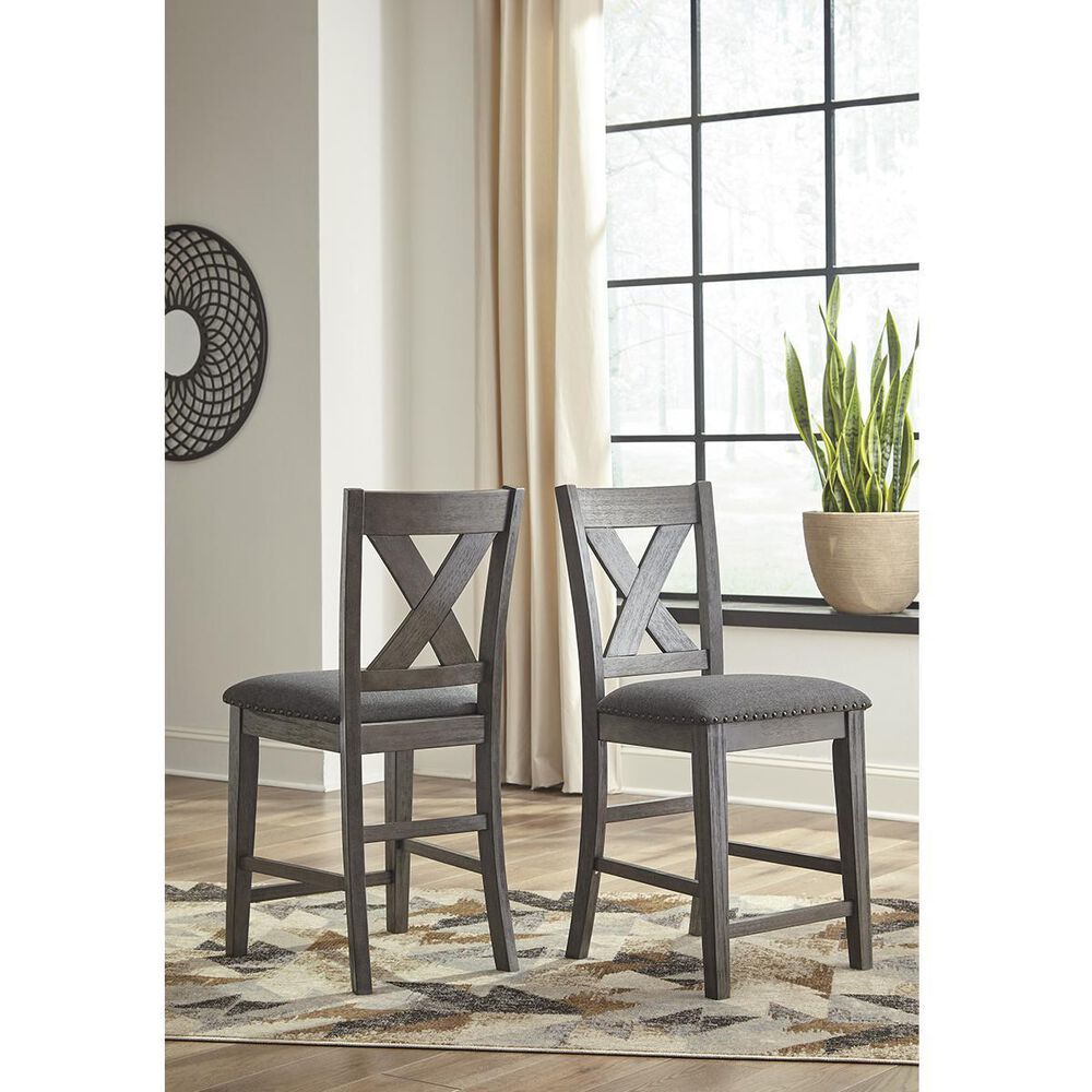 Ashley Caitbrook 24" Counter Height Stool in Antiqued Gray Wash | NFM
