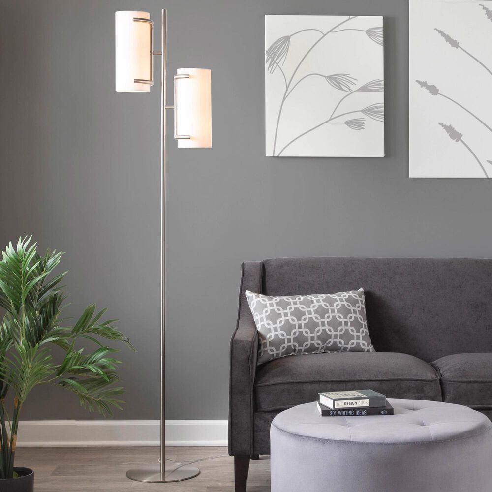 Grandview Gallery Rhonda Floor Lamp in Brushed Nickel | NFM