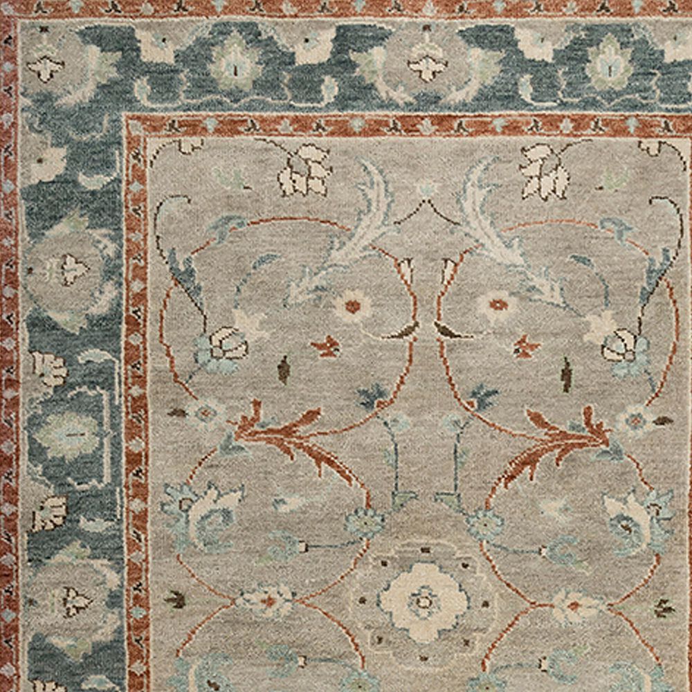 RIZZY Belmont 8' x 10' Light Blue, Beige and Rust Area Rug | Shop NFM