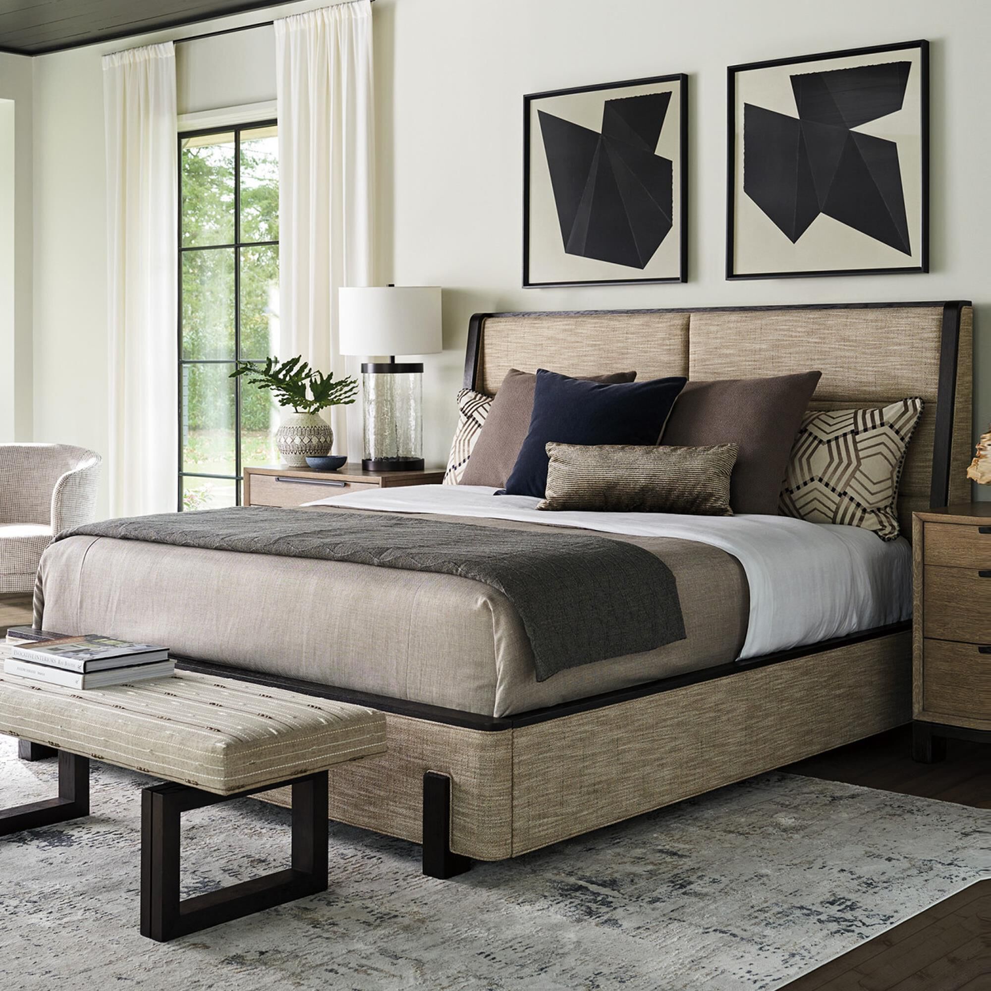 Lexington Furniture Zanzibar Barcelona King Upholstered Bed in Deep Espresso NFM