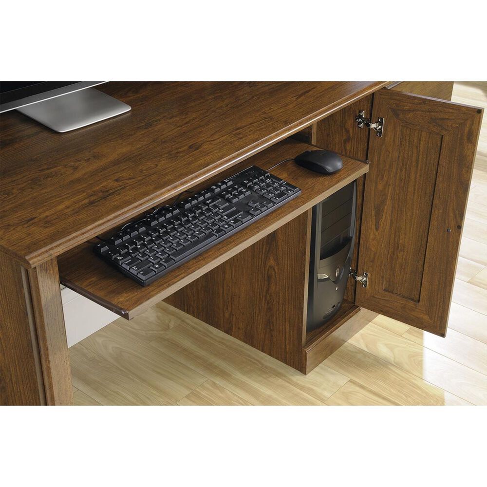Sauder Orchard Hills Computer Desk with Hutch in Milled Cherry ...