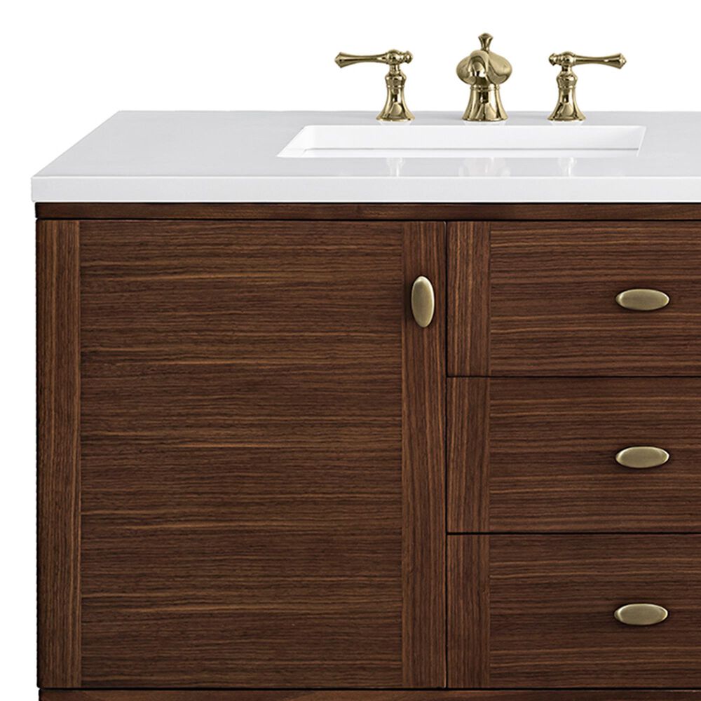 James Martin Amberly 72" Double Bathroom Vanity in Walnut with 3 cm ...