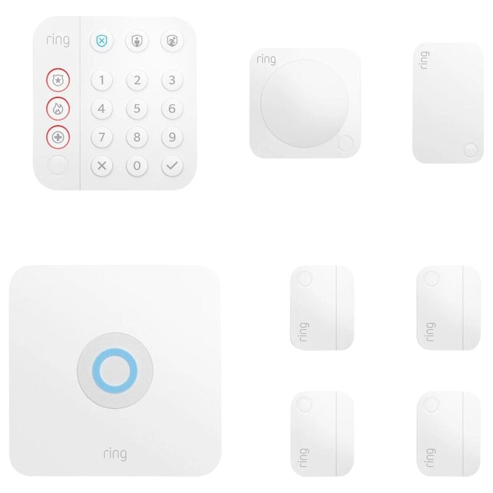 Ring 8-Piece Alarm Kit V2 Standard in White | Nebraska Furniture Mart