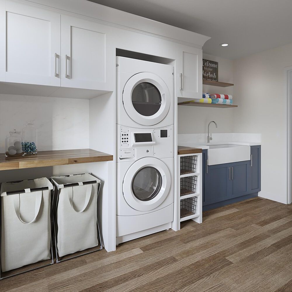 Whirlpool 27" Commercial Gas Stack Washer/Dryer in White | NFM