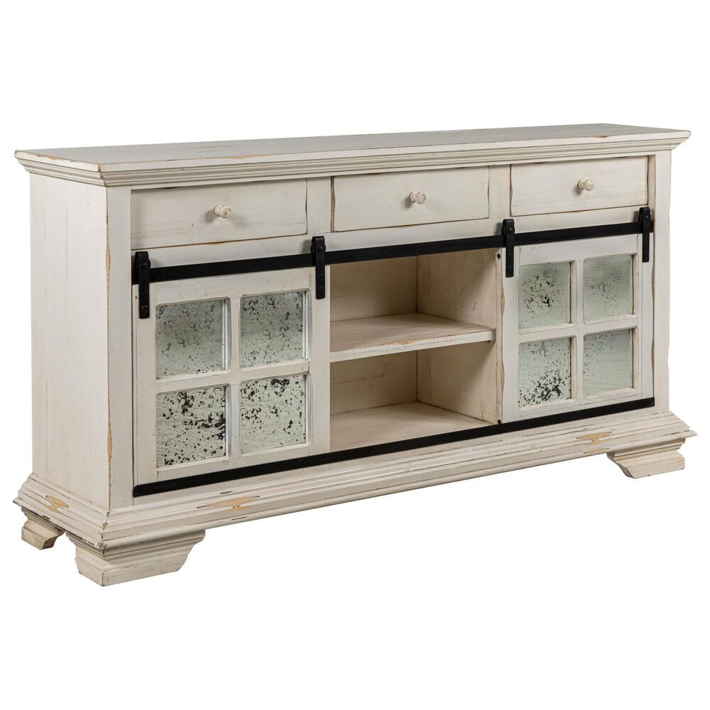 Santa Fe Rustic Console in Antique White | NFM