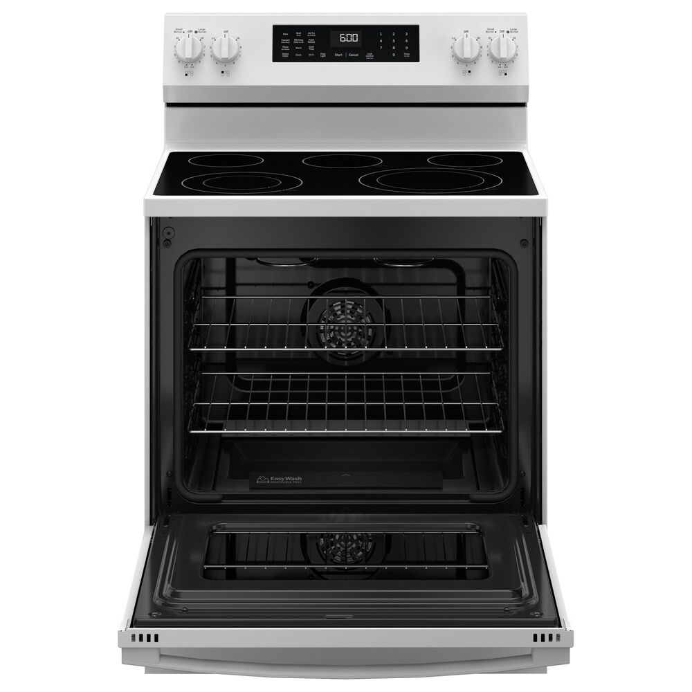 GE Appliances 30" Freestanding Electric Range with Convection in White ...