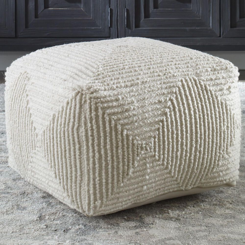 Uttermost Sovanna Pouf in Ivory | NFM