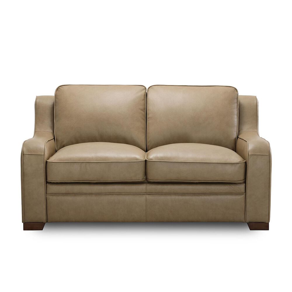 Sienna Designs Leather Stationary Loveseat in Maverick Buff | NFM