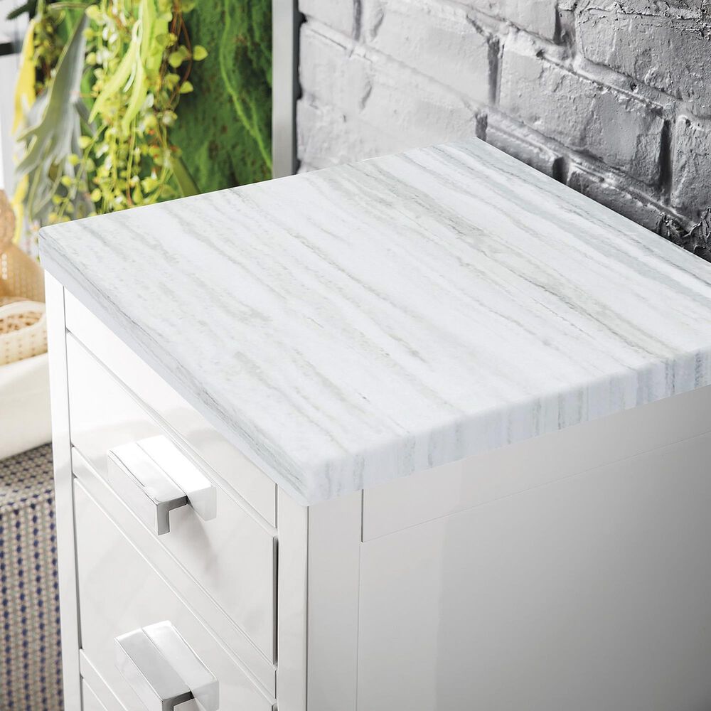 James Martin Addison 15" Base Cabinet in Glossy White with 3 cm Arctic ...