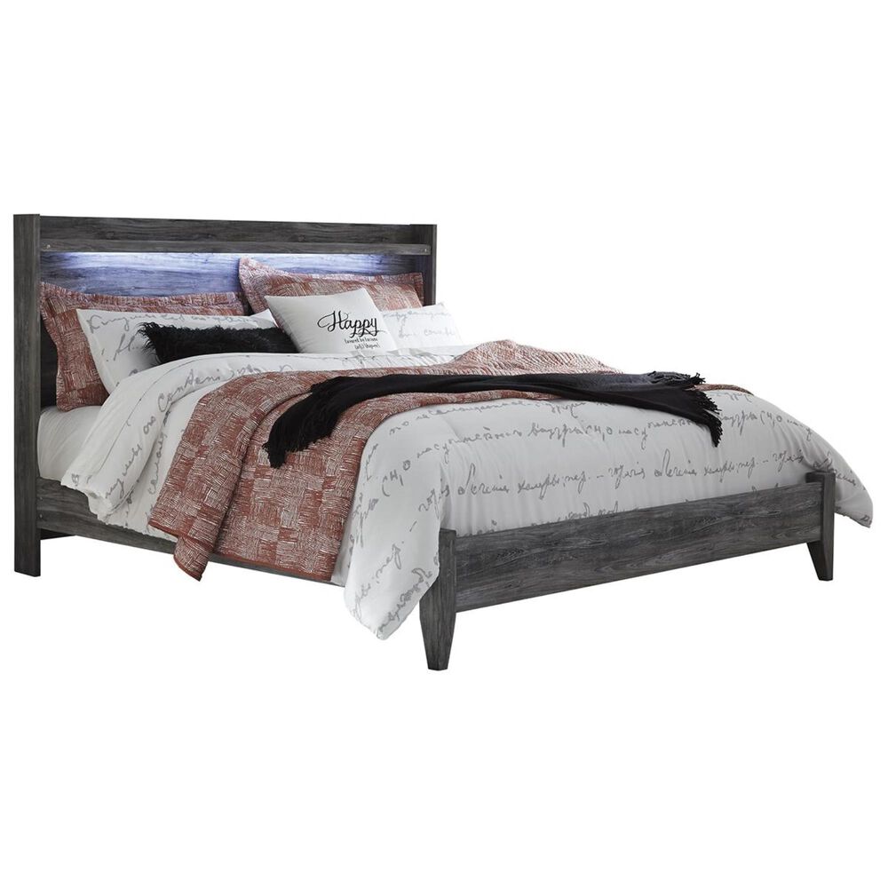 Ashley Baystorm Queen LED Panel Bed in Smoke Gray | NFM