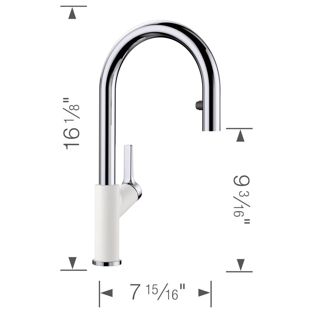 Blanco Urbena Pull-Down Kitchen Faucet 1.5 GPM in Chrome and White | NFM
