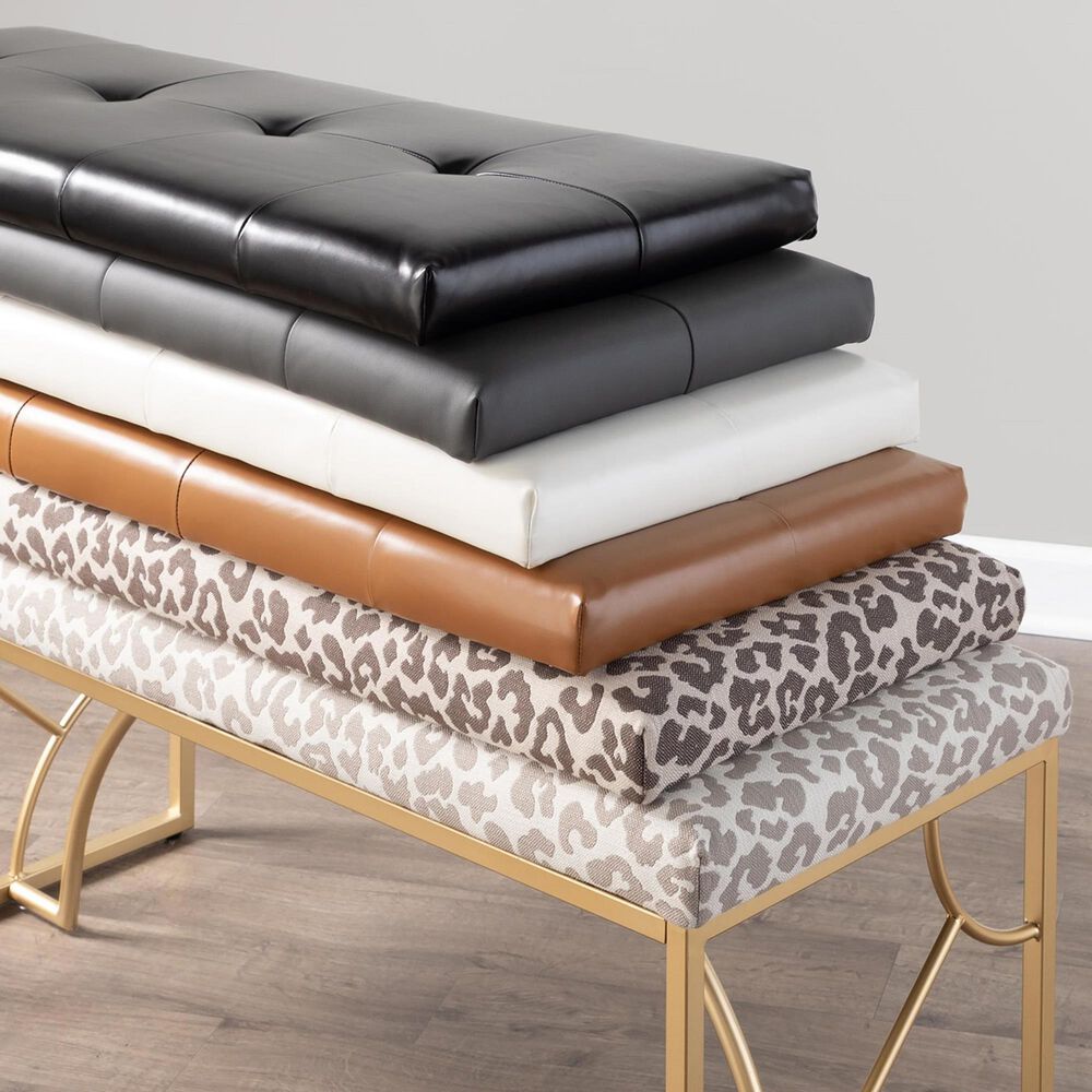 Lumisource Constellation Bench with Black Cushion in Gold | NFM