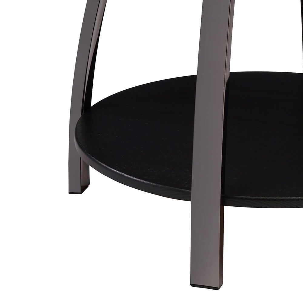 Pacific Landing Round End Table in Dark Grey and Black Nickel | NFM