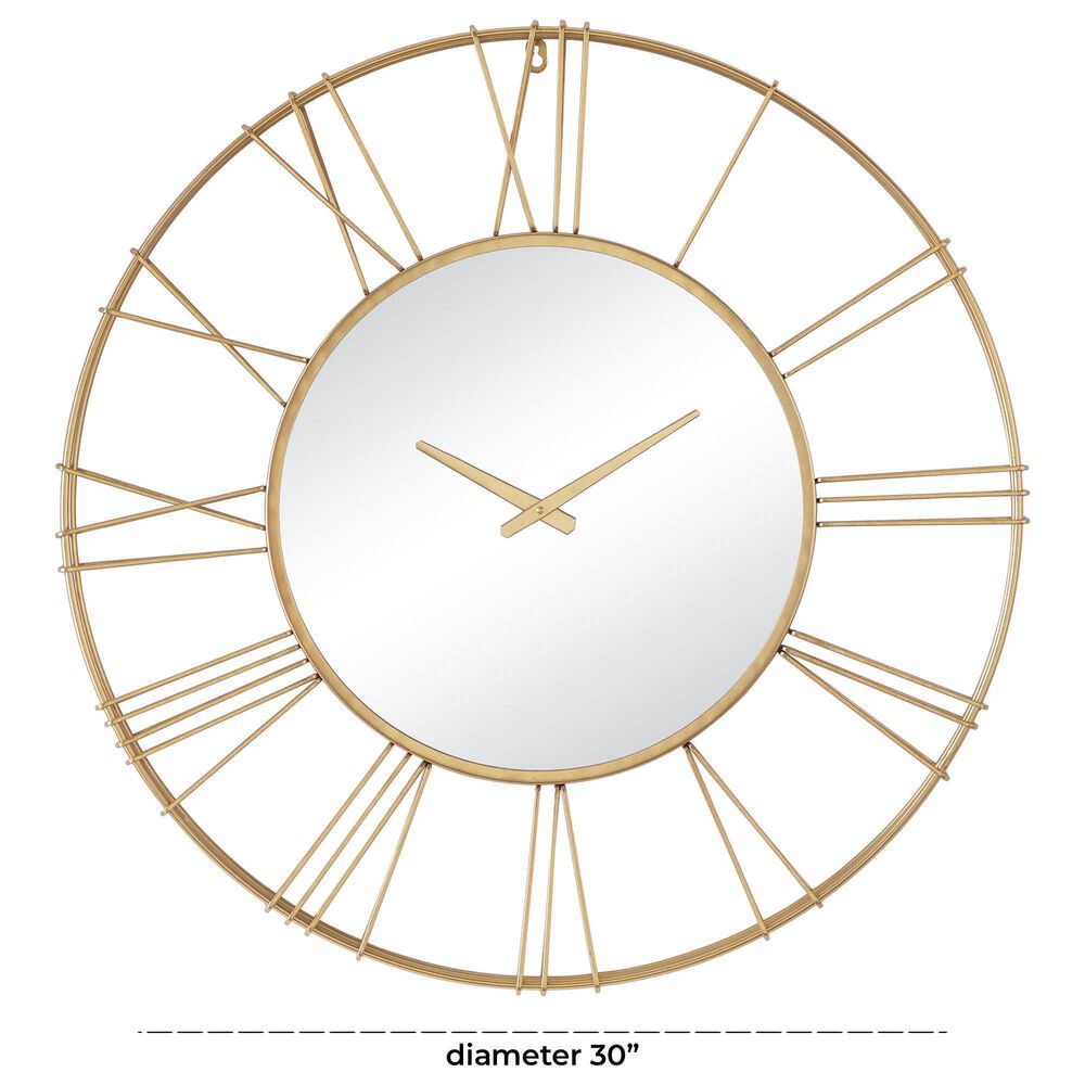 Maple and Jade 30" Wall Clock in Gold | NFM