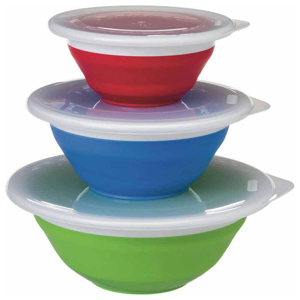 Progressive 3-Piece Thinstore Collapsible Storage Bowl Set in Red, Blue ...