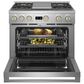 Monogram 36" All Gas Professional Range with 4 Burners and Griddle in ...