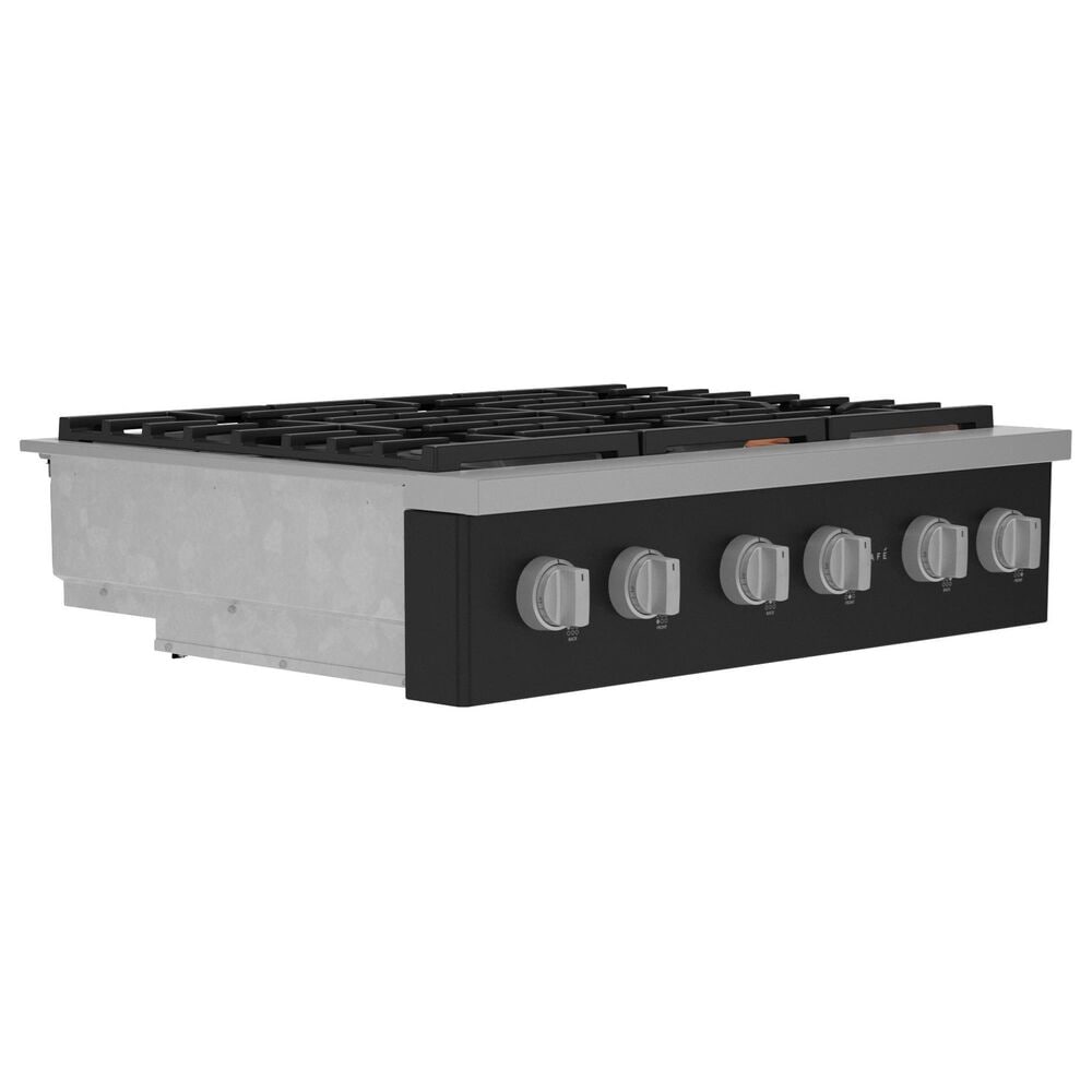 Cafe 36" Natural Gas Rangetop with 6-Burner in Matte Black and Brushed ...