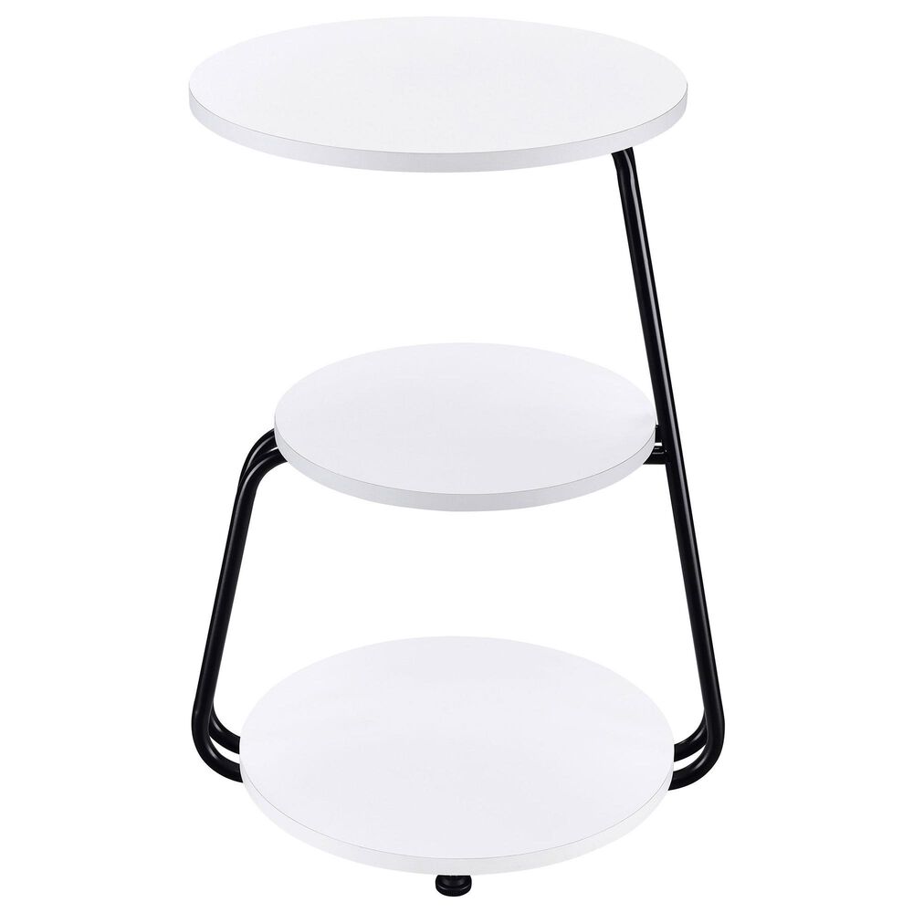 Pacific Landing Hilly 3-Tier Side Table in White and Black | Shop NFM