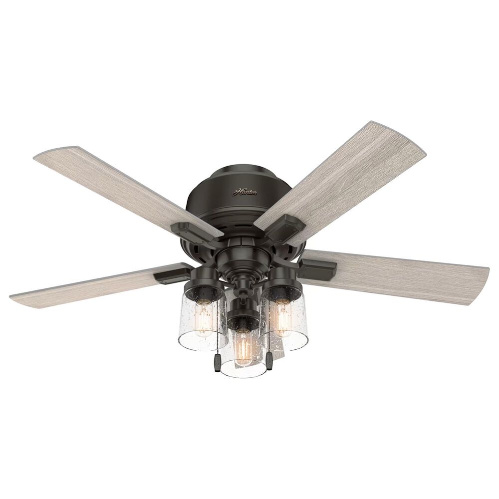 Hunter Hartland Low Profile 44" Ceiling Fan with LED Lights in Noble ...