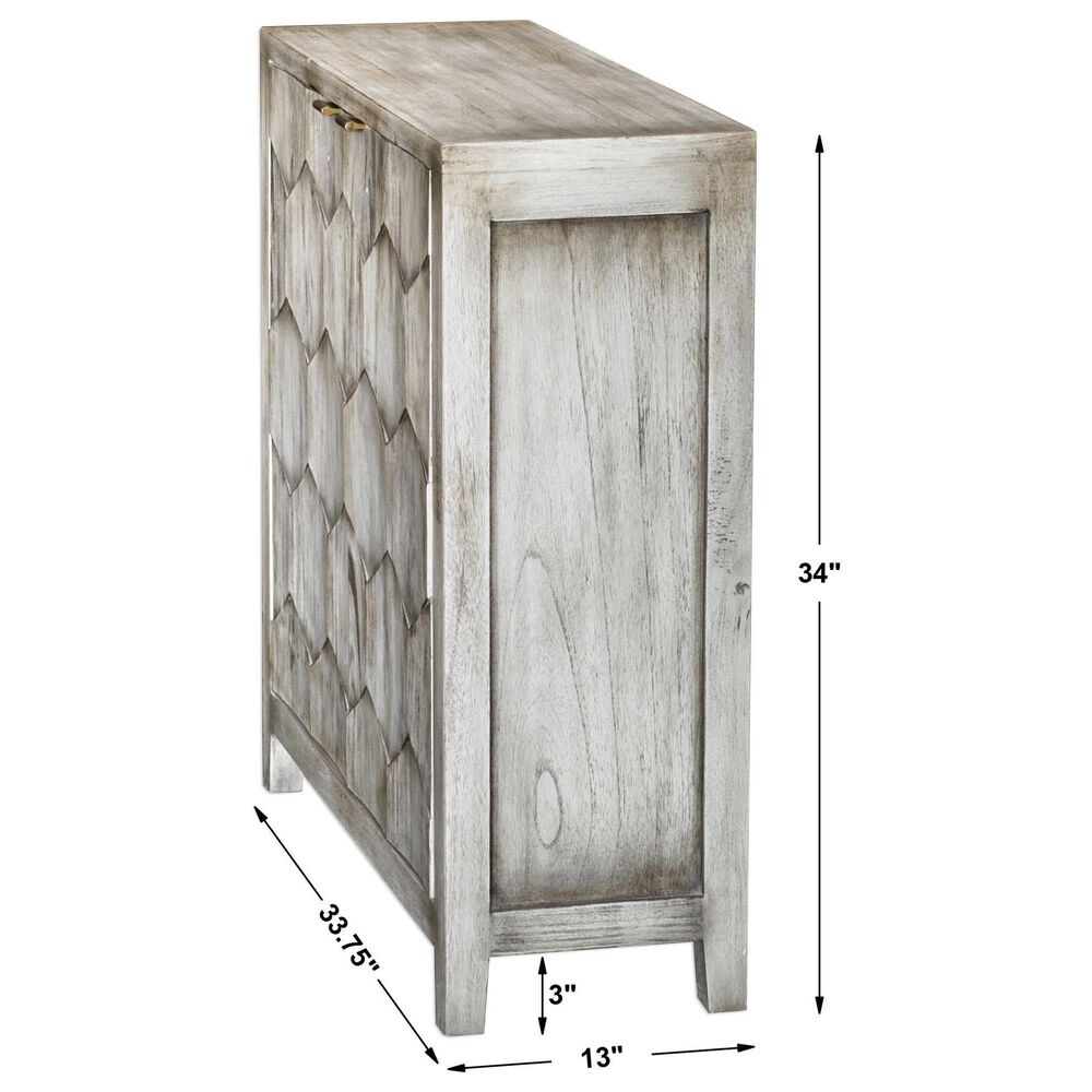 Uttermost Catori Console Cabinet In Distressed Light Grey | NFM