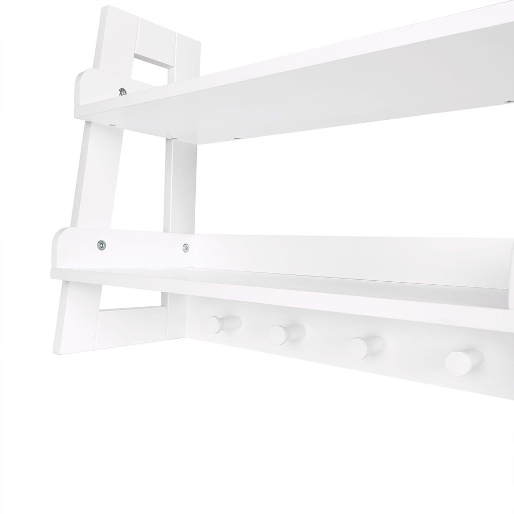 RiverRidge Home Amery 2-Tier Ladder Wall Shelf in White | NFM