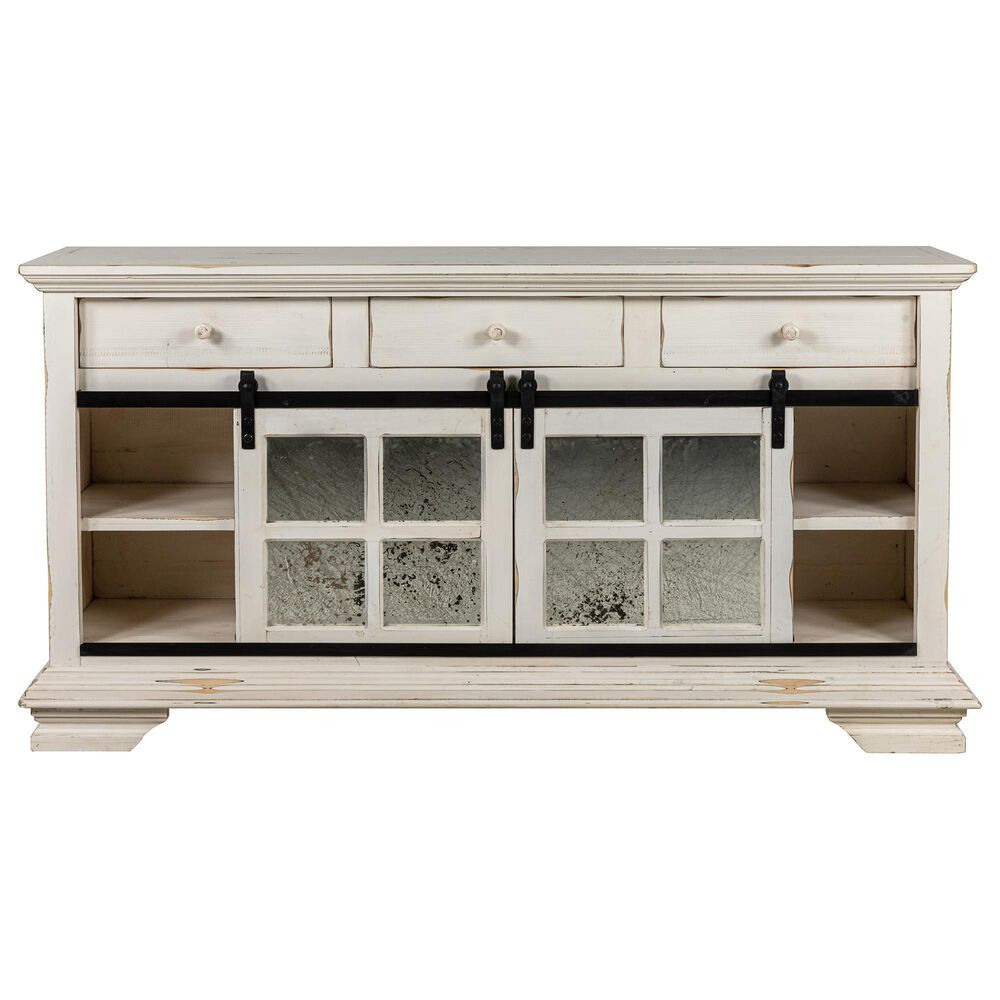 Santa Fe Rustic Console in Antique White | NFM
