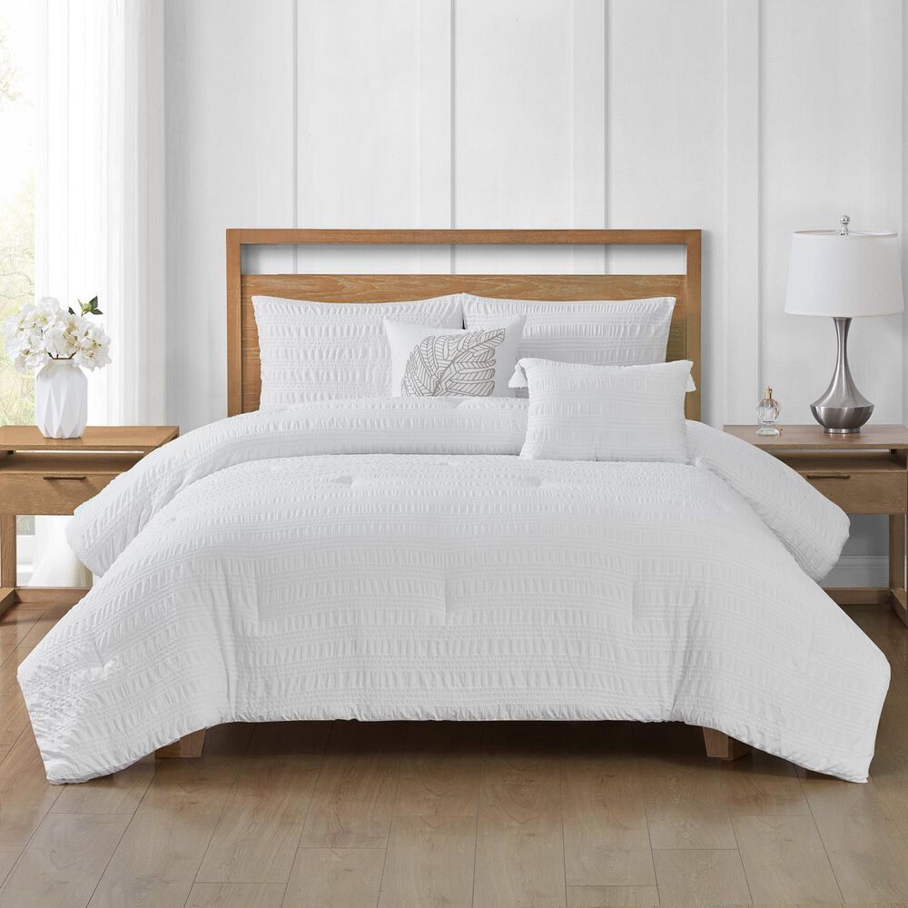 BCP Home Maddy 5-Piece King Comforter Set in White | NFM