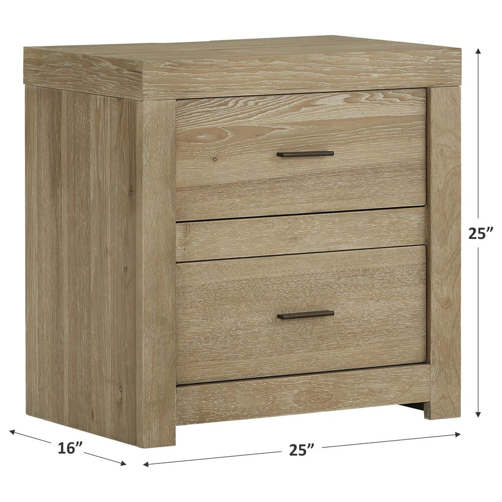 Riva Ridge Modern Loft 2-Drawer Nightstand in Khaki