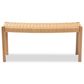 Baxton Studio Pacari Accent Bench with Beige Seat in Oak Brown | NFM