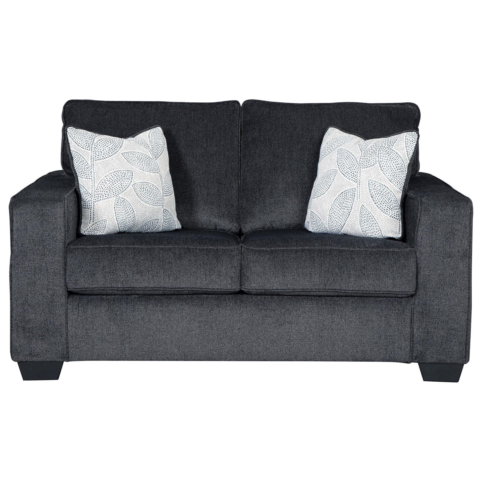 Ashley Altari Stationary Sofa and Loveseat Set in Slate NFM
