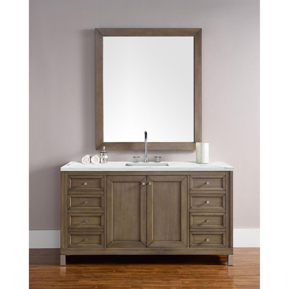 James Martin Vanities Chicago 60" Single Bathroom Vanity in Whitewashed ...