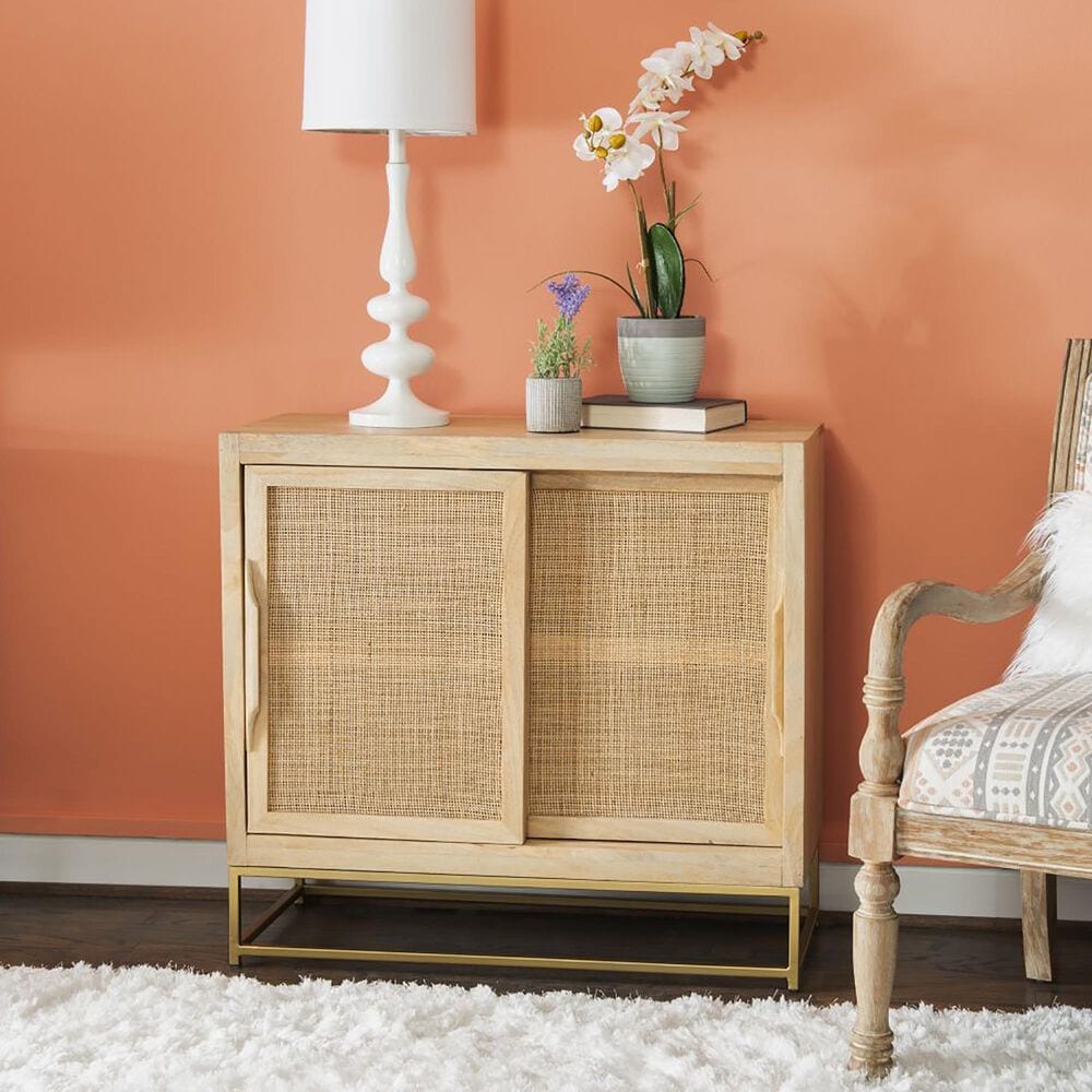 37B Urban Boho Raphael Cabinet with Two Sliding Doors in Natural and ...