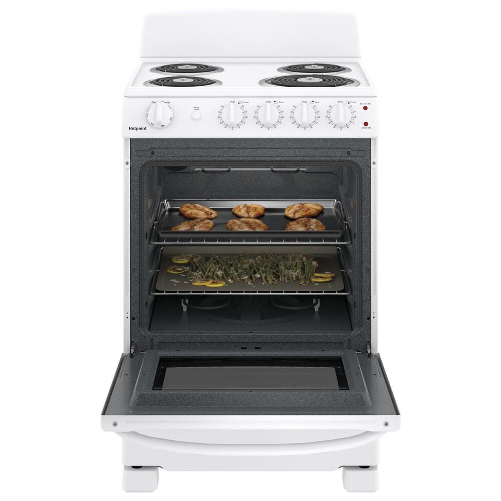 Hotpoint 24" Front-Control Electric Range in White | Nebraska Furniture ...