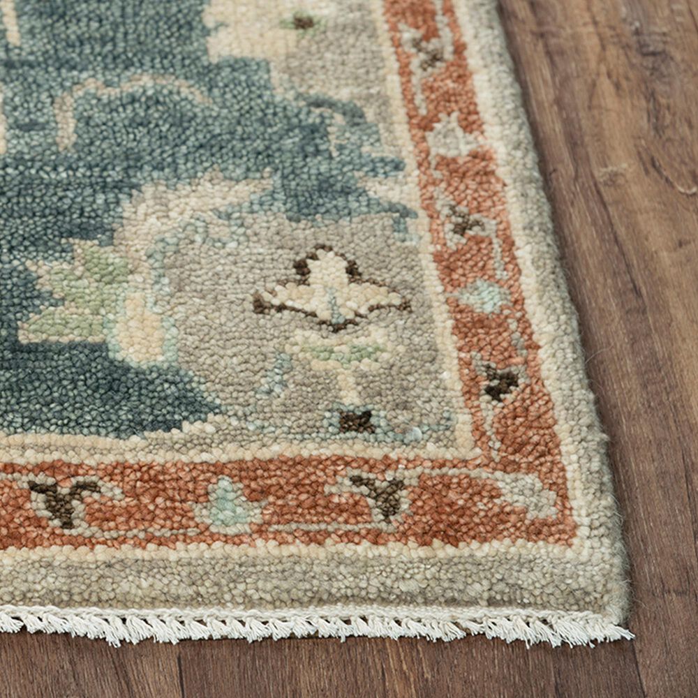 RIZZY Belmont 8' x 10' Light Blue, Beige and Rust Area Rug | Shop NFM