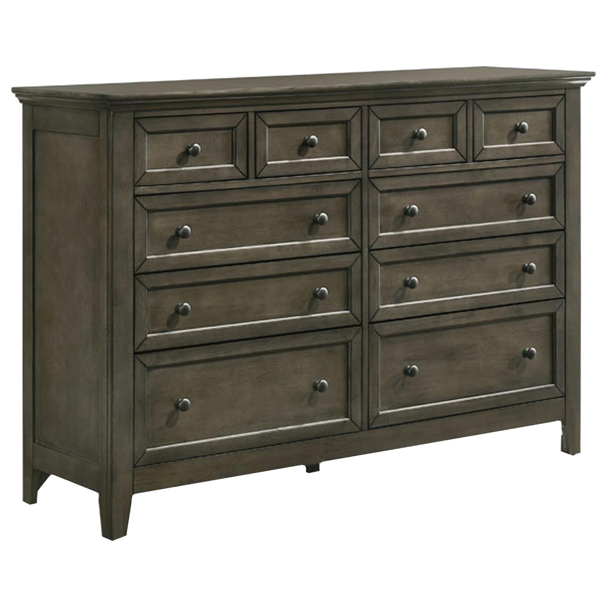 Hawthorne Furniture San Mateo 10 Drawer Dresser in Gray