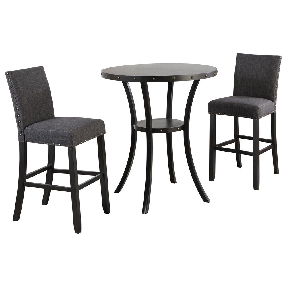 New Heritage Design Crispin 3-Piece Round Bar Set in Granite | NFM