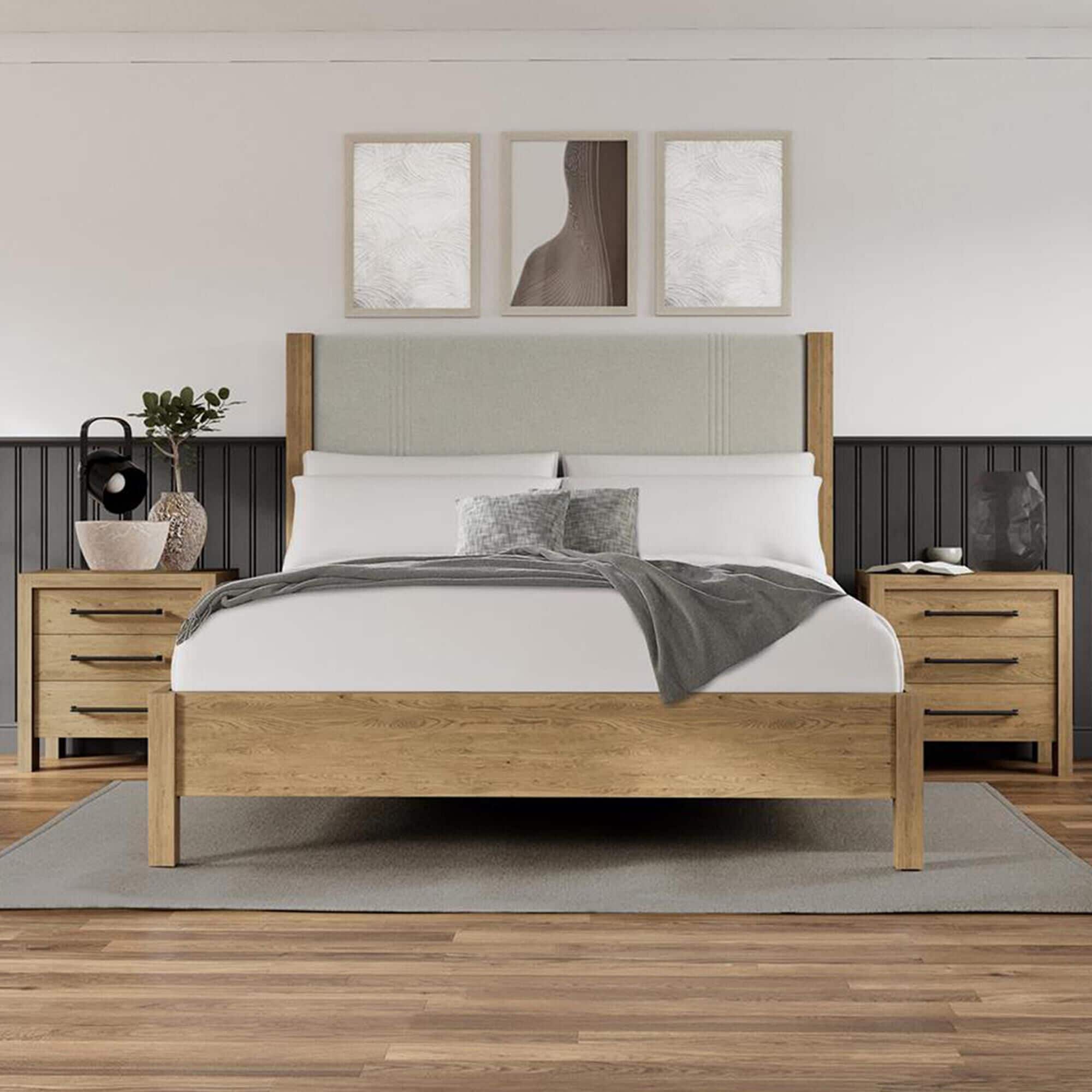 Bed frame nightstand set store