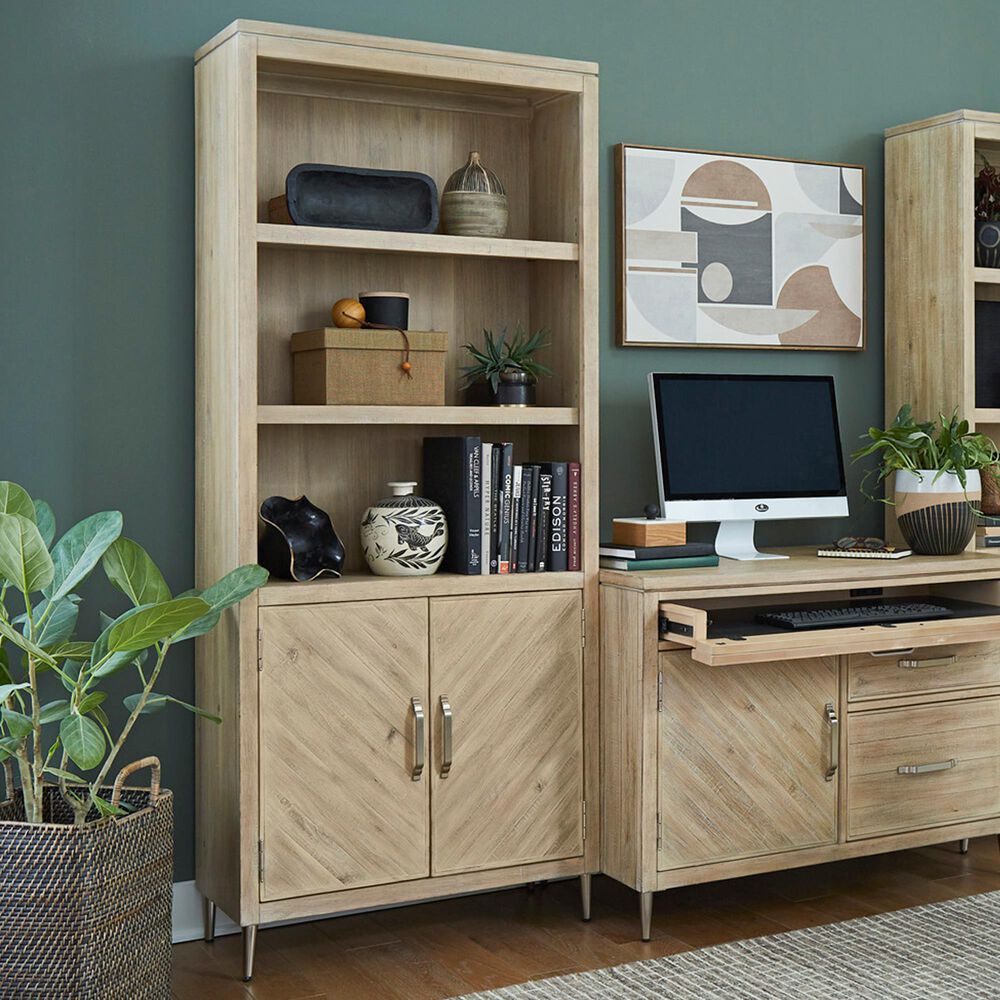 Riva Ridge Maddox Door Bookcase in Biscotti | NFM