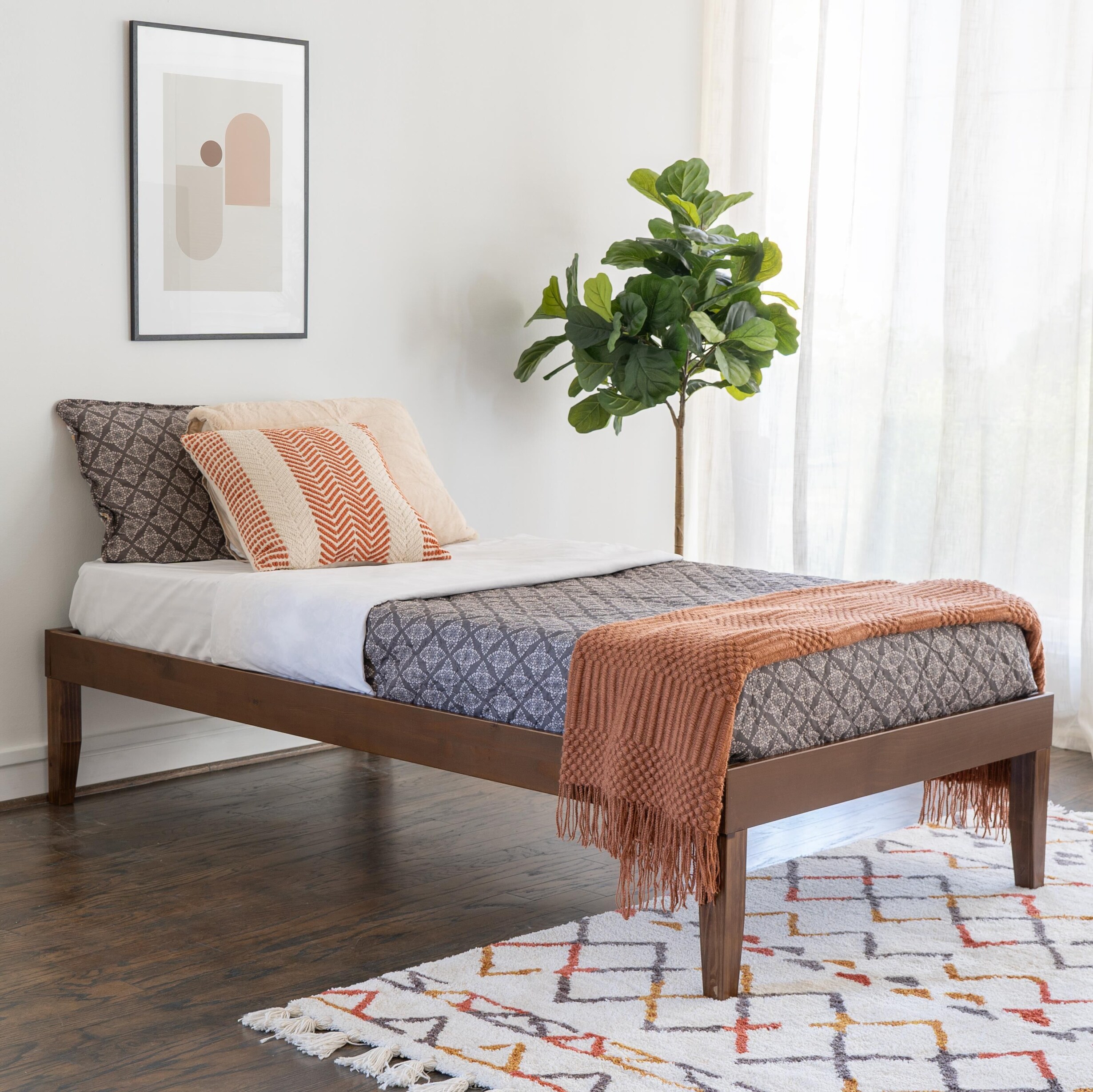 Linden Boulevard Portix Twin Platform Bed in Walnut