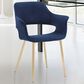 Blue River Gigi Arm Chair with Blue Cushion in Gold | NFM