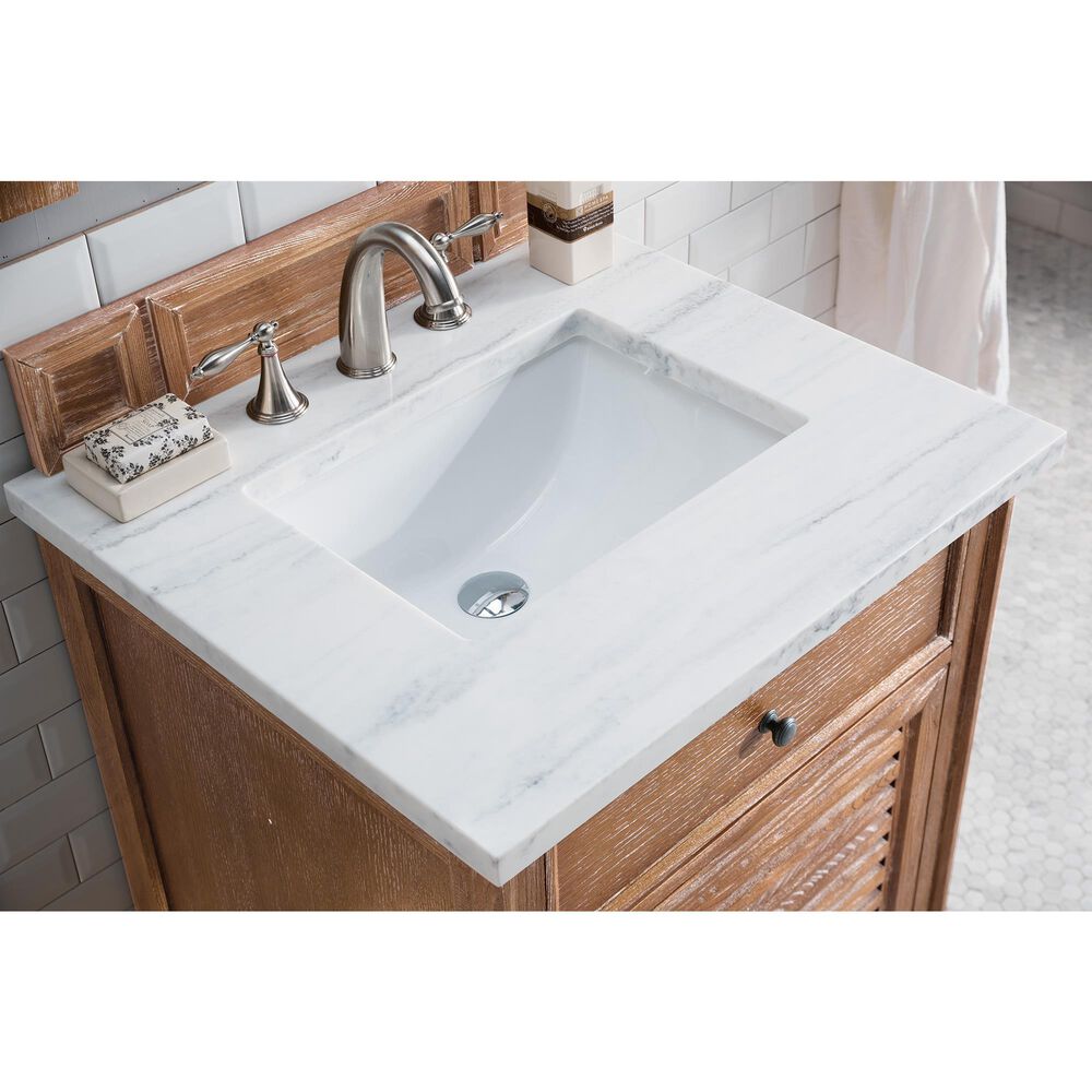James Martin Savannah 26" Single Bathroom Vanity in Driftwood with 3 cm ...