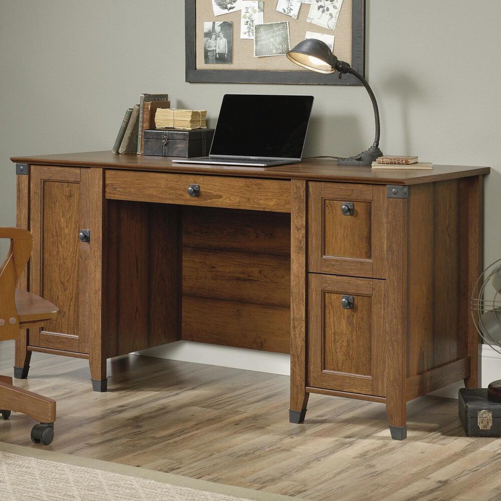 Sauder Carson Forge Computer Desk in Washington Cherry | NFM