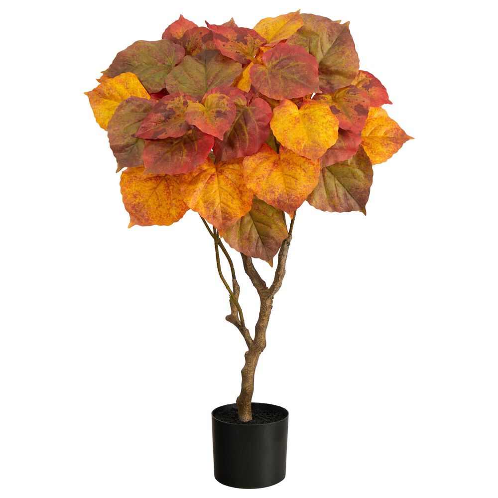 Nearly Natural Inc 3' Autumn Umbrella Ficus Tree in Orange | Nebraska ...