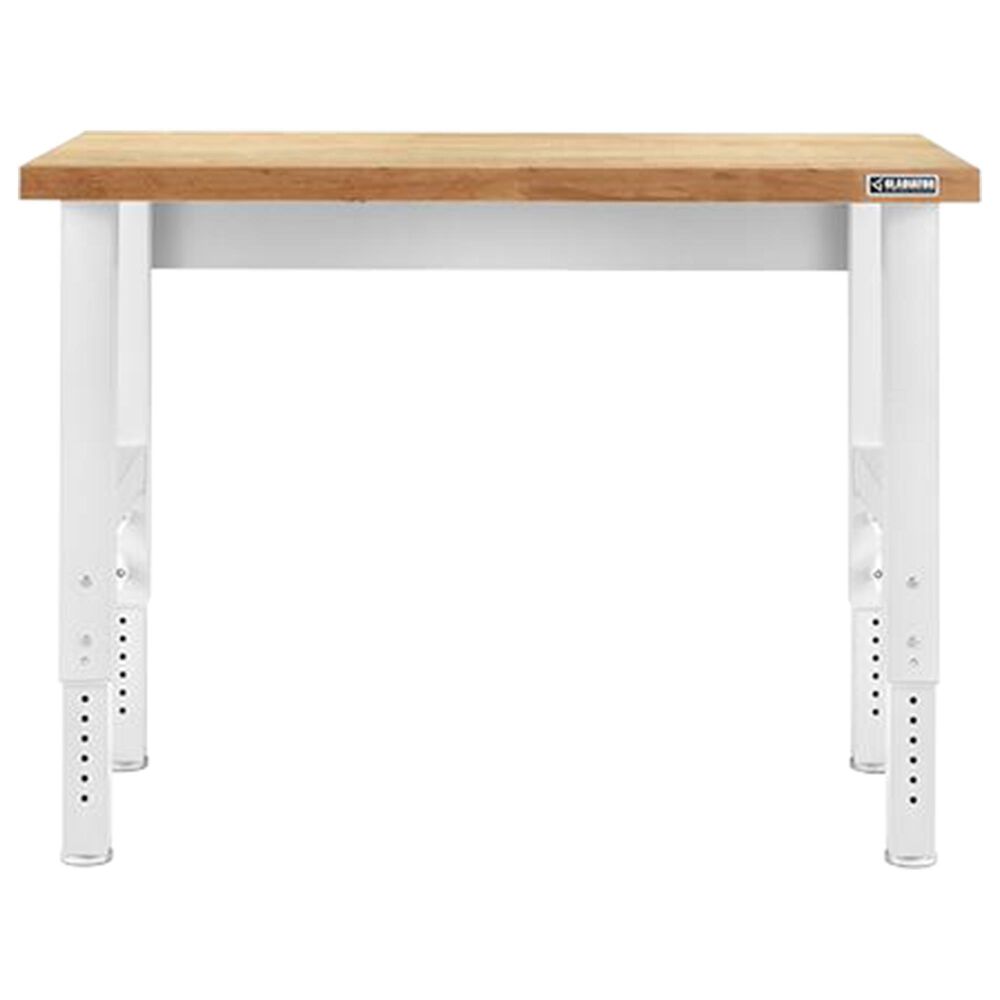Gladiator 4' Adjustable Height Hardwood Workbench in White | Nebraska ...